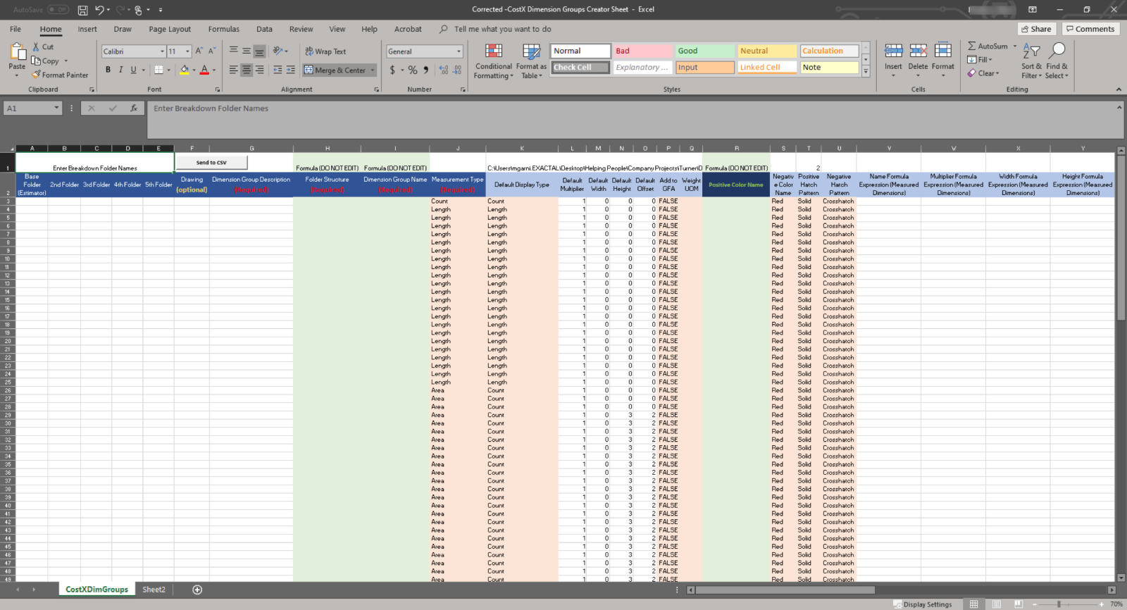 Tips For RIB CostX: Setting Up Standard Dimension Groups